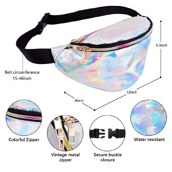 Swanky Coconut | Bags | Holographic Fanny Pack | Poshmark